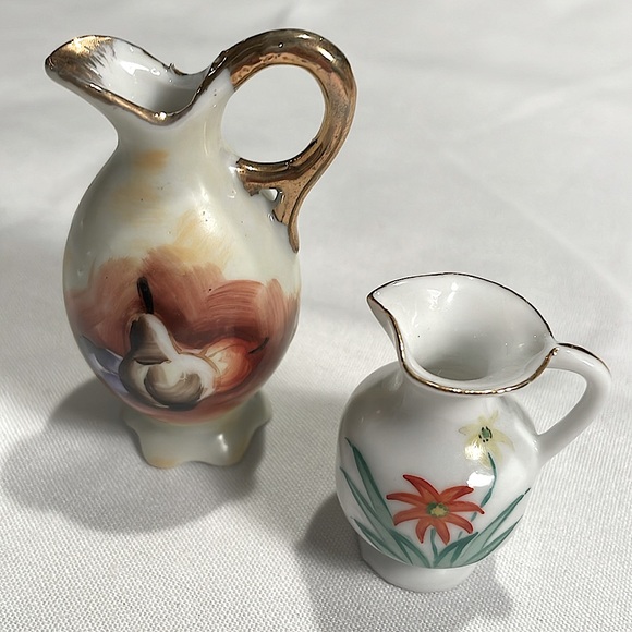 Accents | Vintageantique Miniature Hand Painted China Pitchers Fruits ...